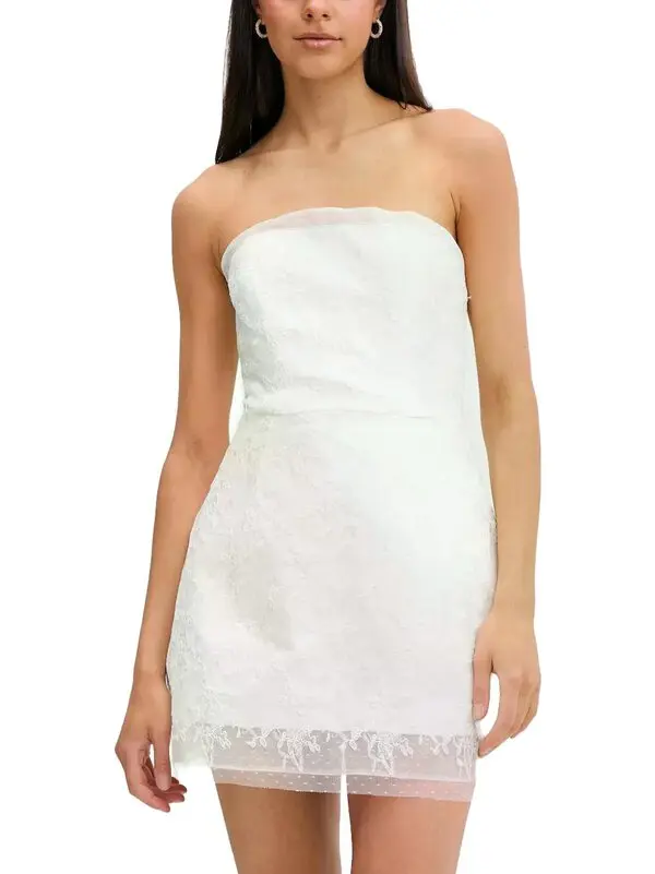 Bardot Franca Strapless Lace Mini Dress - White