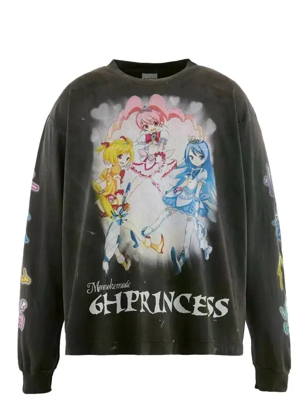 MONONOKE MADE X Takashi Murakami Graphic-print Long-sleeve T-shirt - Black