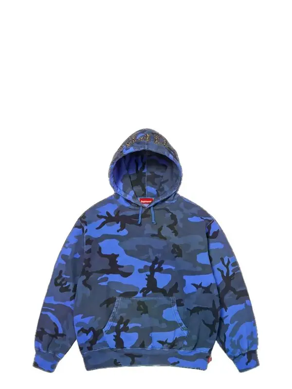 Supreme Overdyed Studded Hoodie - Blue