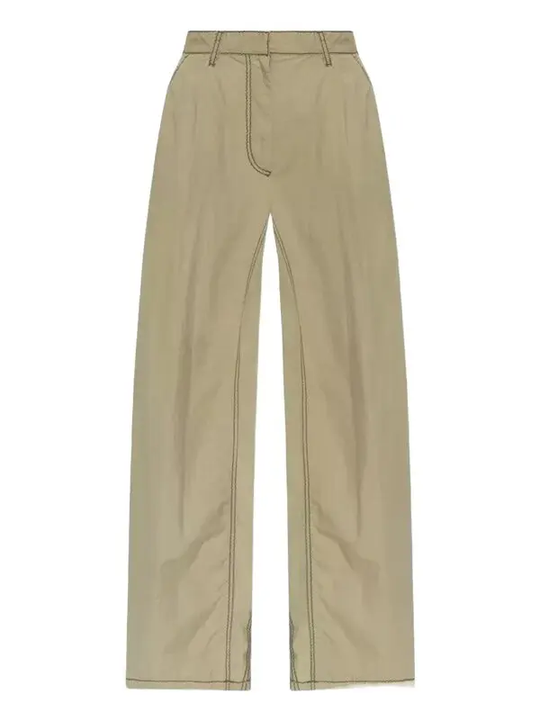 DIESEL® Contrast Stitch Wide-leg Trousers - Green