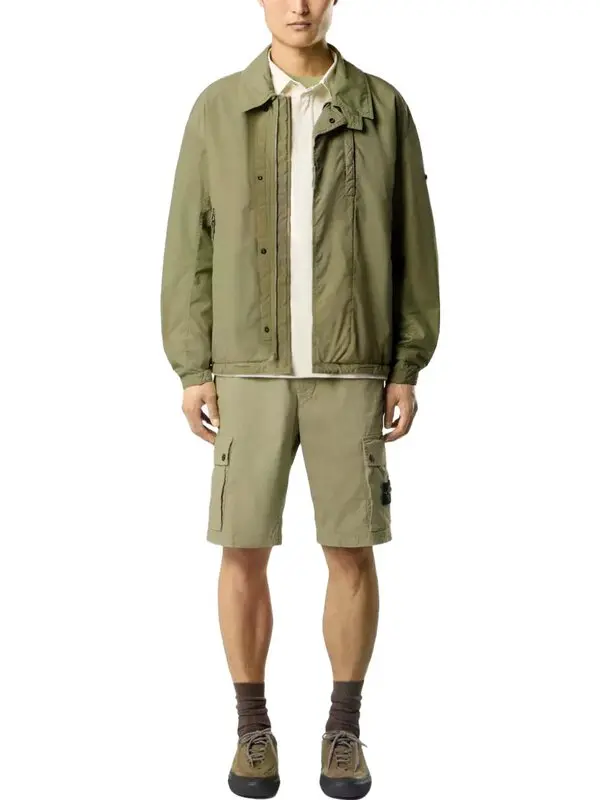 Stone Island Stretch Organic Cotton Twill Cargo Bermuda Shorts - Neutrals