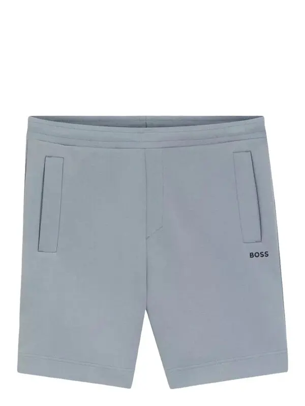 BOSS Logo Embroidered Track Shorts - Blue