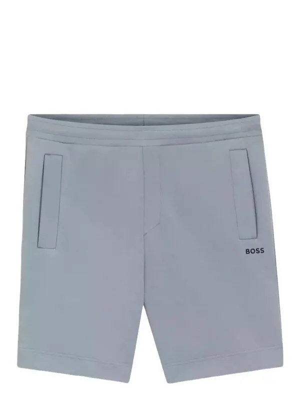 BOSS Logo Embroidered Track Shorts - Blue