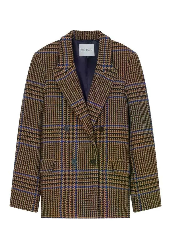 Closed Check-pattern Double-breasted Blazer - Brown