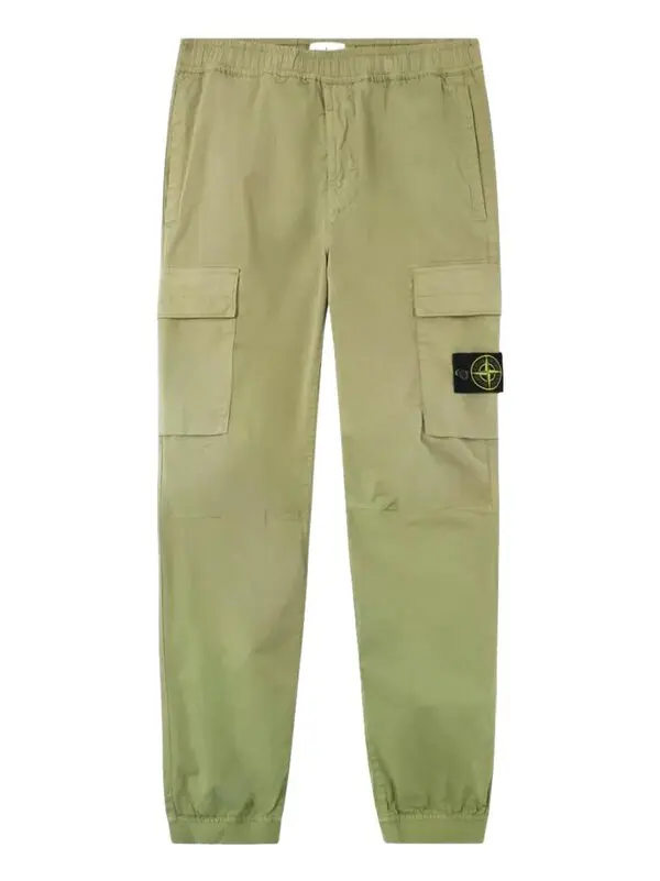 Stone Island Stretch Organic Cotton Twill Cargo Pants - Green