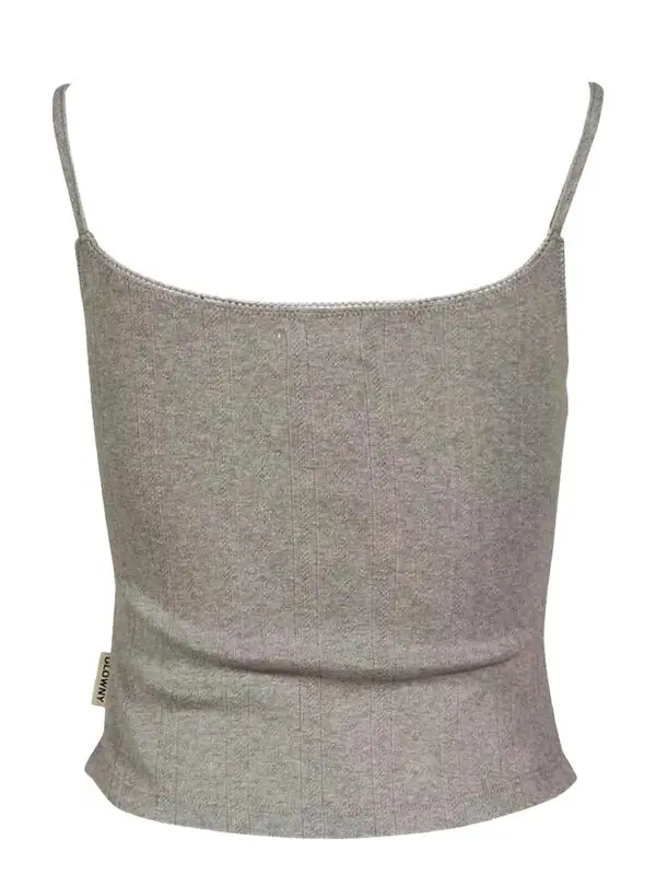 GLOWNY Ribbed-knit Camisole Top - Grey