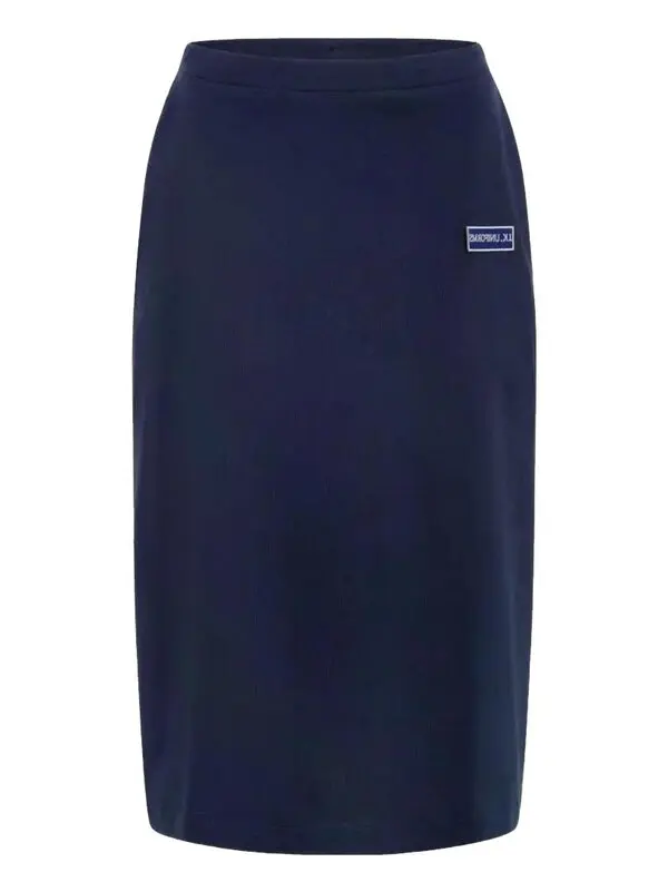 JULIE KEGELS Johanna Logo-patch Midi Skirt - Blue