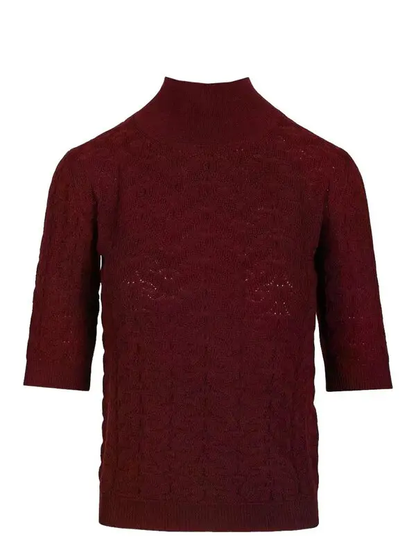 Etro Pointelle-knit High-neck Sweater - Red