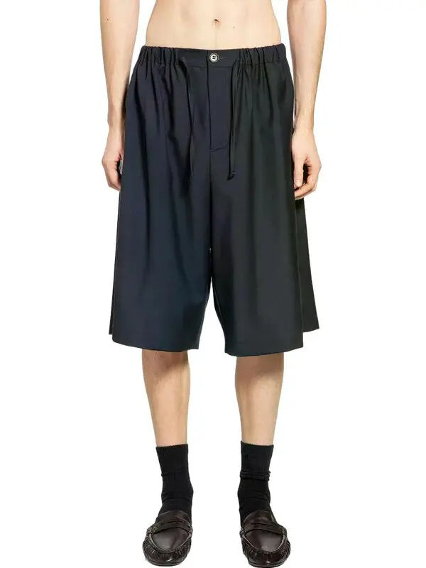 ROSE BURRITO Drawstring Virgin-wool Shorts - Blue