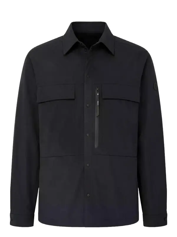 Moncler Logo-patch Zip-pocket Shirt - Black