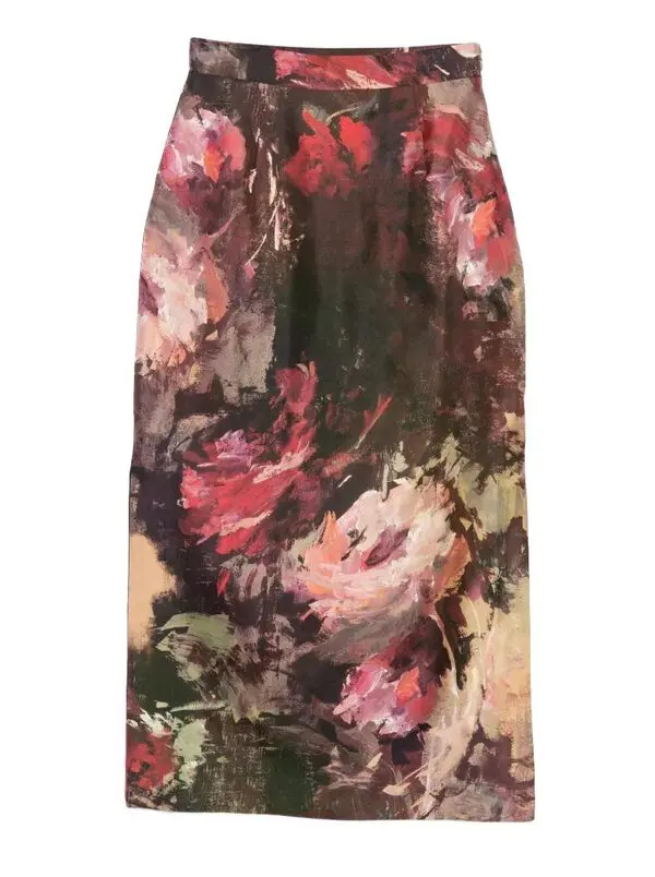 Antonio Marras Floral Print Midi Skirt - Red