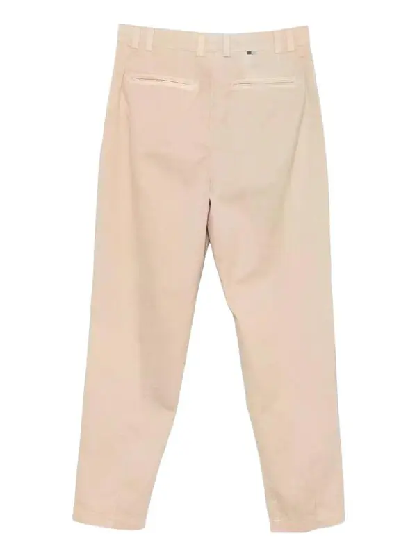 Canali Pleated Cotton Trousers - Neutrals