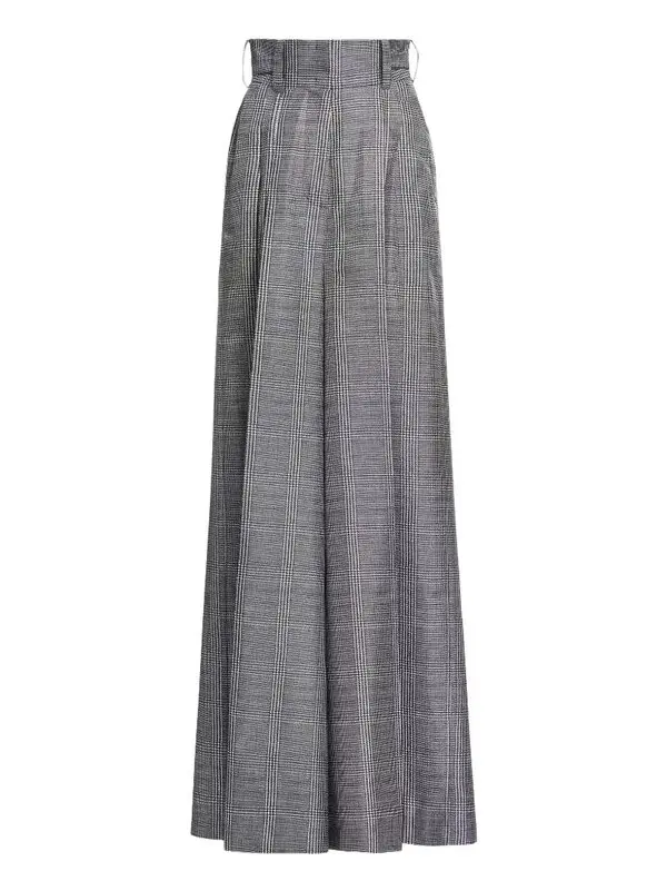 Elie Saab Prince De Galles Silk Wide-leg Trousers - Grey