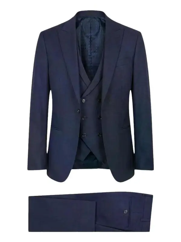 RAMON SANJURJO Three-piece Single-breasted Suit - Blue
