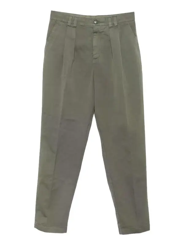 Canali Pleated Tapered-leg Trousers - Green