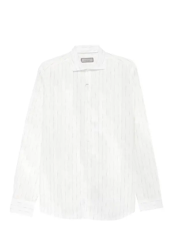 Canali Pinstripe-pattern Long-sleeve Shirt - White