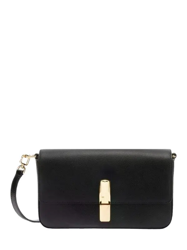Furla Logo-clasp Leather Shoulder Bag - Black