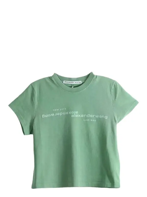 Alexander Wang Logo Print Short Sleeve T-shirt - Green
