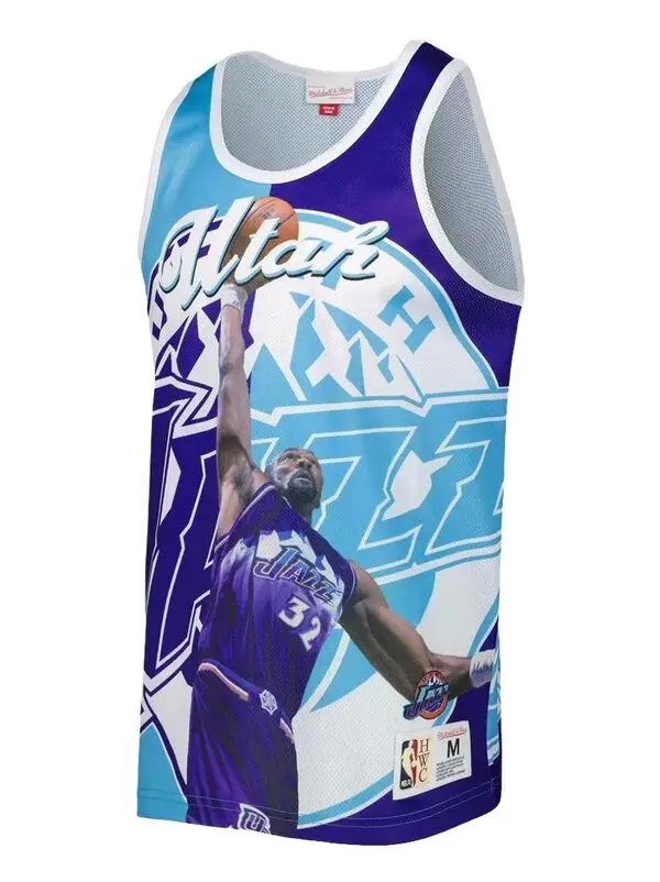Mitchell & Ness X Nba Utah Jazz Sublimated Player Karl Malone Tank Top - Purple