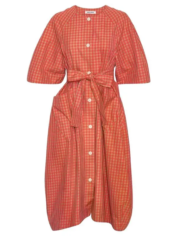 Henrik Vibskov Gingham Check Midi Dress - Red