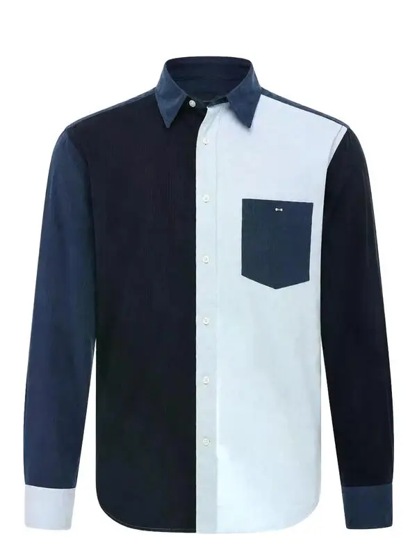 EDEN PARK Arbonne Colour-block Corduroy Shirt - Blue