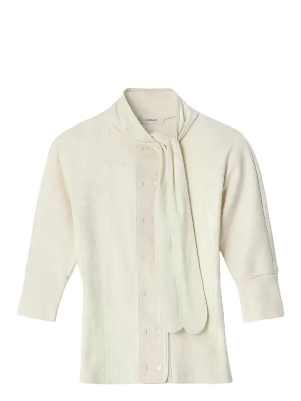 LEMAIRE Ribbed Ascot T-shirt - White