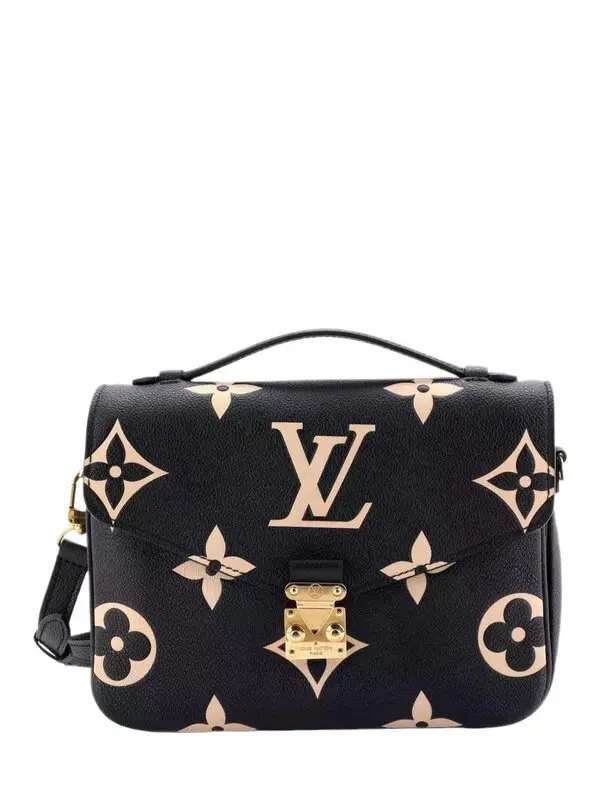 LOUIS VUITTON Pochette Metis Bicolor Monogram Empreinte Giant Crossbody Bag - Black
