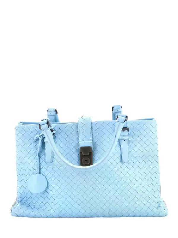 Bottega Veneta Roma Bag Intrecciato Nappa Medium Tote Bag - Blue