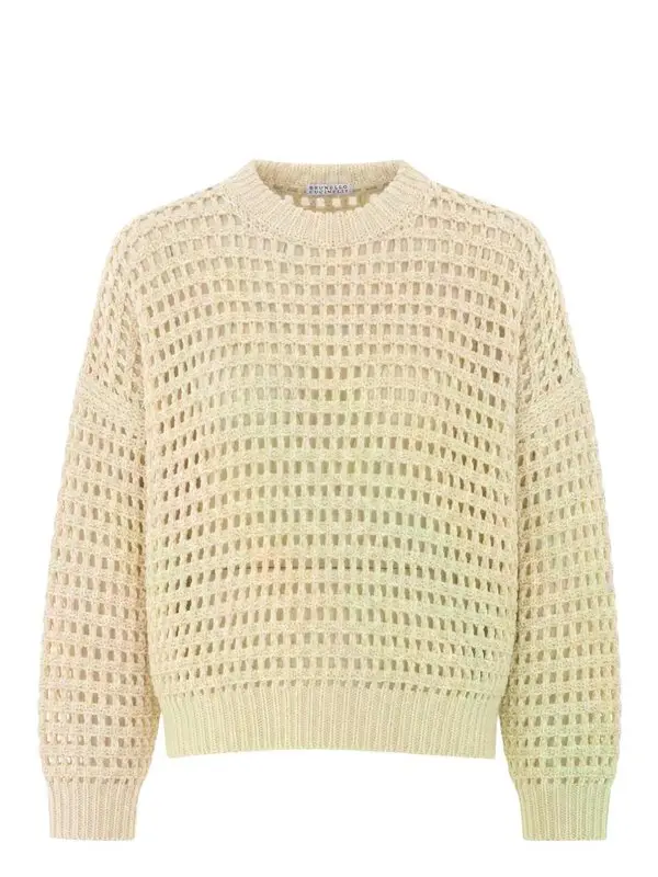 Brunello Cucinelli Sequin-embellished Open-knit Sweater - Neutrals
