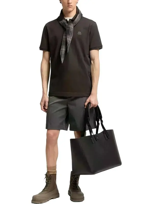 Moncler Logo-patch Short-sleeve Polo Shirt - Brown