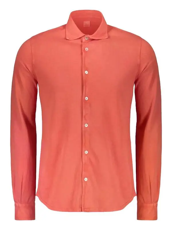 Fedeli Long-sleeve Cotton Shirt - Orange