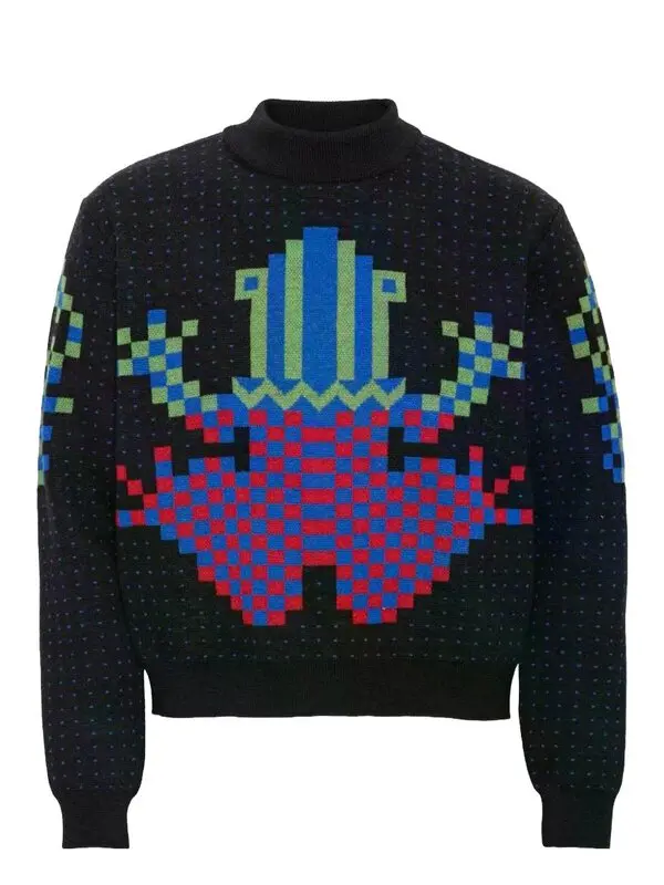 Henrik Vibskov Frog Motif Jacquard Knit Sweater - Black