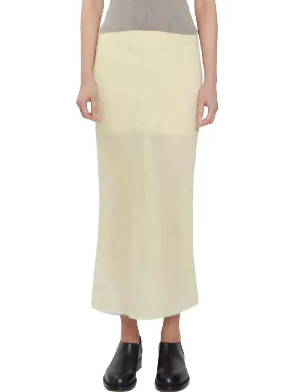 RIER Bias-cut Wool-gauze Midi Skirt - Yellow