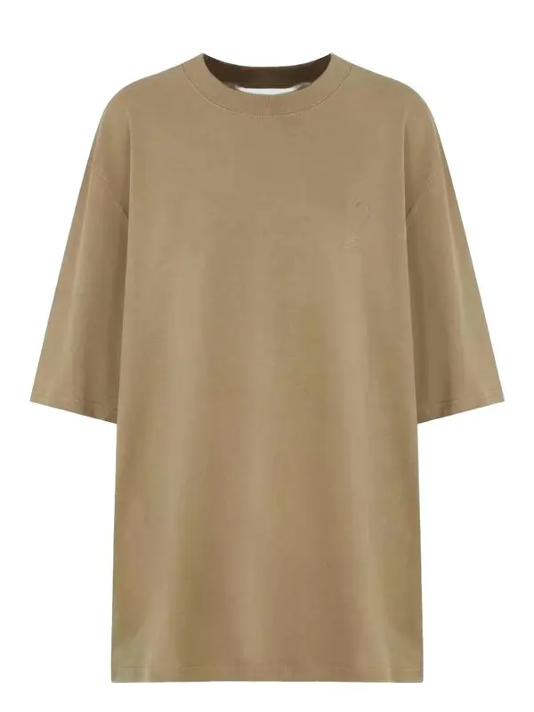 AMI Paris De Coeur Embossed T-shirt - Neutrals