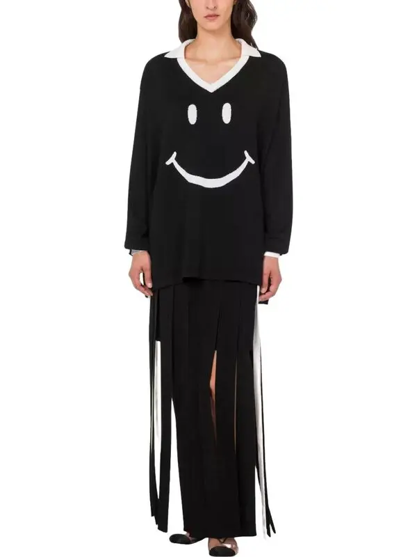 Moschino X Smiley Intarsia-knit Sweater - Black