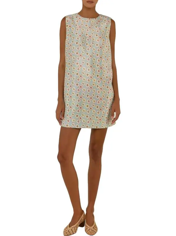 PALM. NOOSA Floral-print Sleeveless Dress - Blue