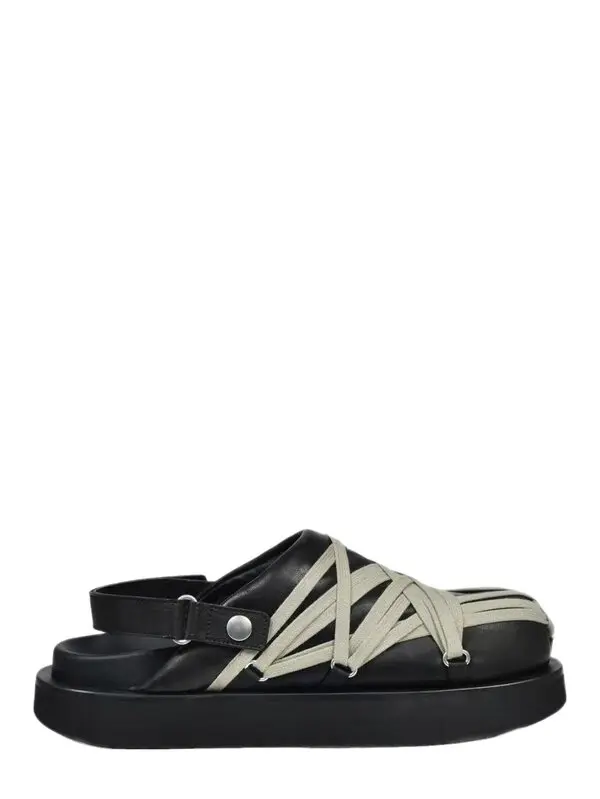 Rick Owens Lace-up Platform Mules - Black
