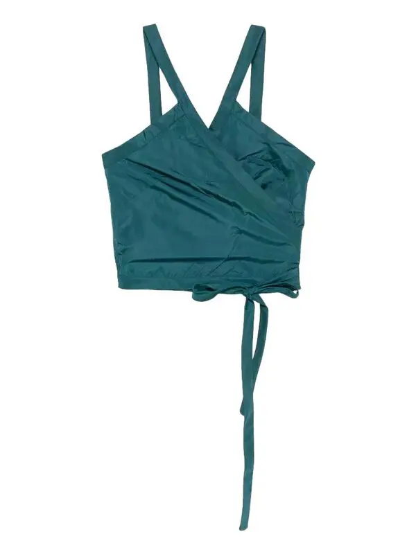 Liviana Conti V-neck Cropped Top - Green