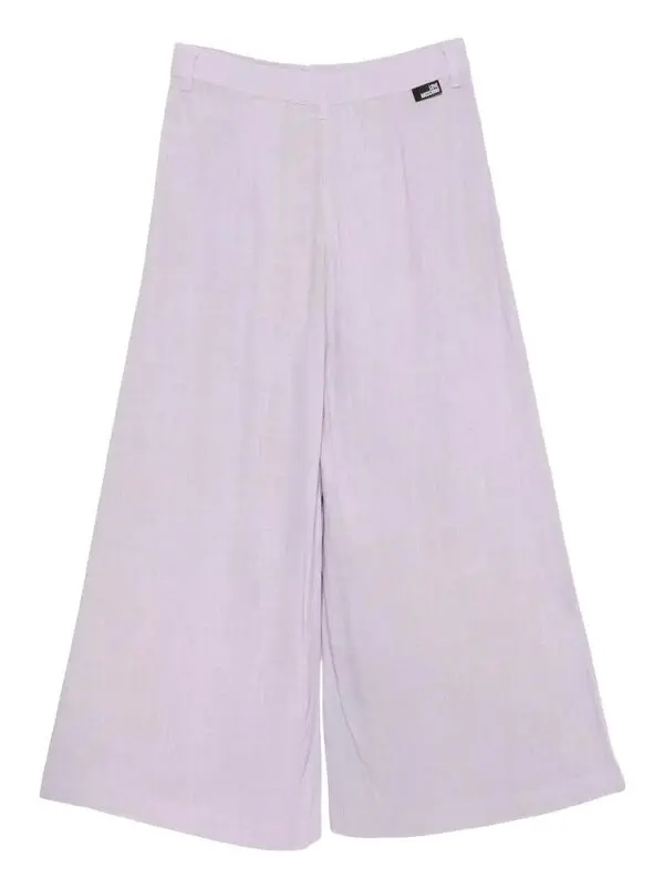 Moschino Logo-patch Wide-leg Trousers - Purple