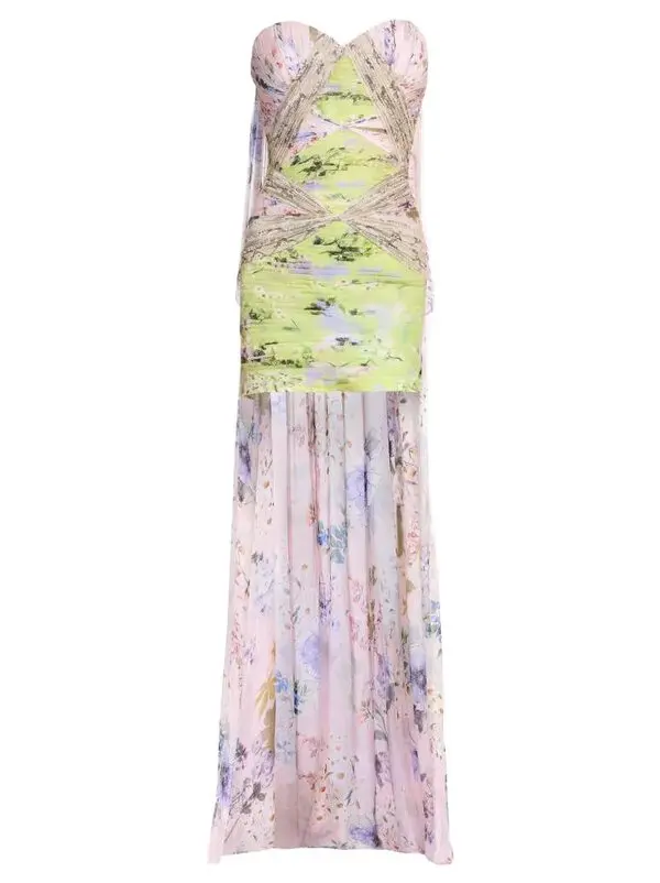 Elie Saab Floral-print Silk Mini Dress - Pink