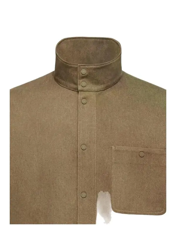 Moncler Leather Logo Cotton Jacket - Green