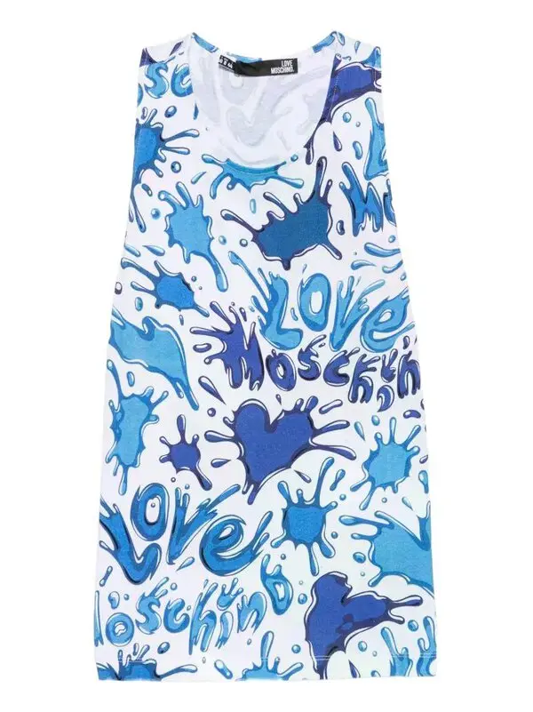 Moschino Graffiti-print Top - White