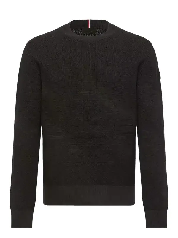 Moncler Crew Neck Cotton Sweater - Black