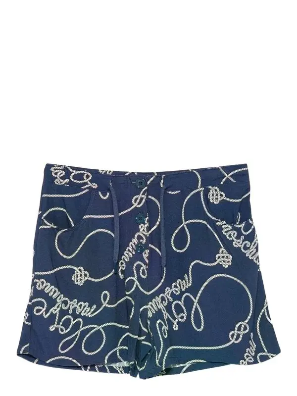 Moschino Rope-print Drawstring Shorts - Blue