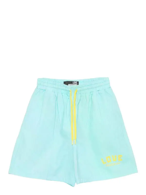 Moschino Logo-print Pinstripe-pattern Shorts - Blue