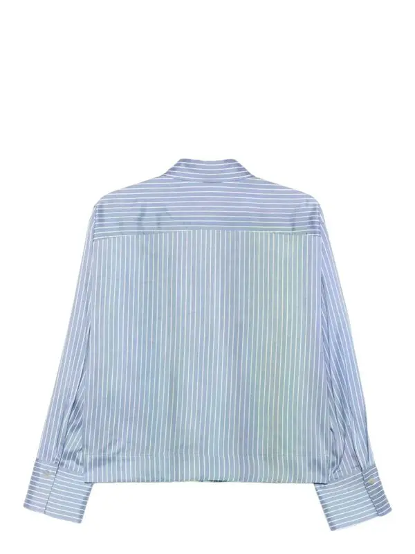 ALYSI Striped Chest-pocket Shirt - Blue