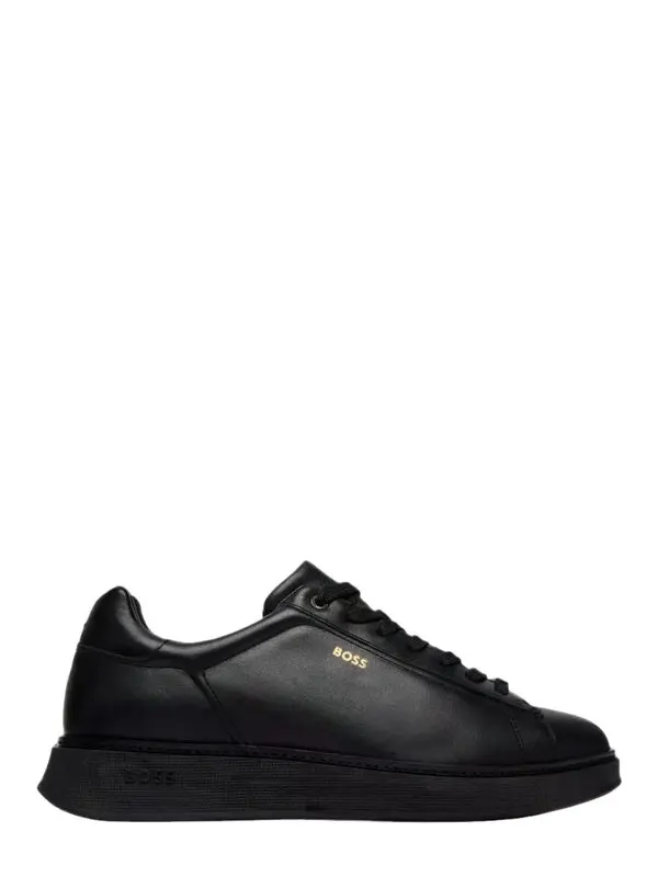 BOSS Logo-print Leather Sneakers - Black