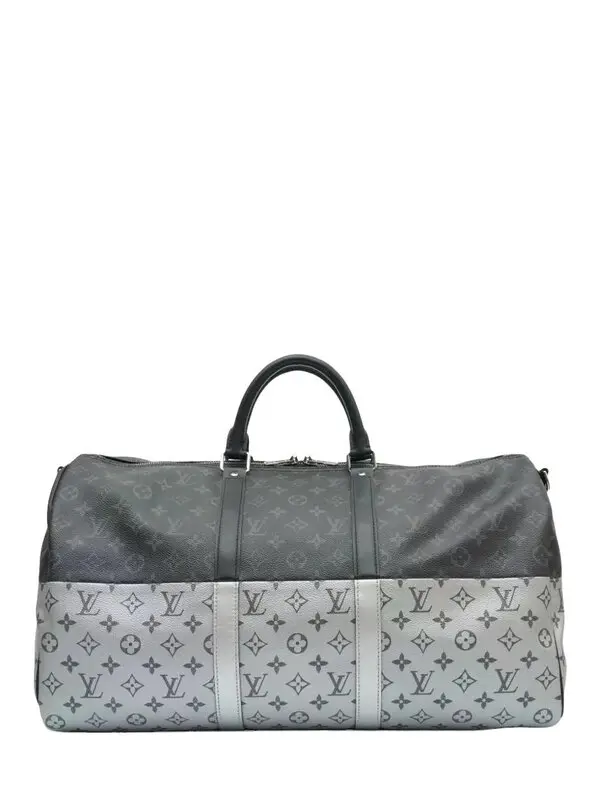 LOUIS VUITTON Monogram Eclipse Keepall Bandouliere Bag - Black