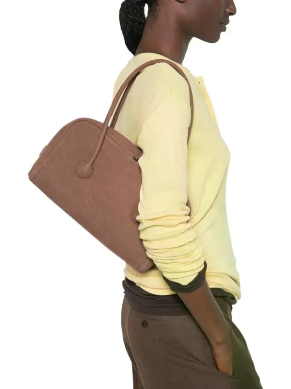 MARGESHERWOOD Logo-embossed Leather Shoulder Bag - Brown