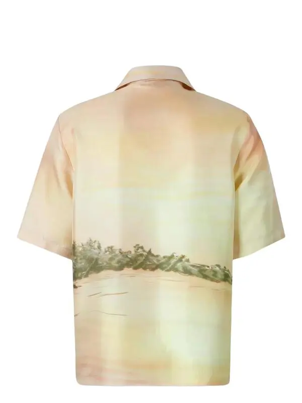Amiri Palm Tree-print Silk Shirt - Neutrals